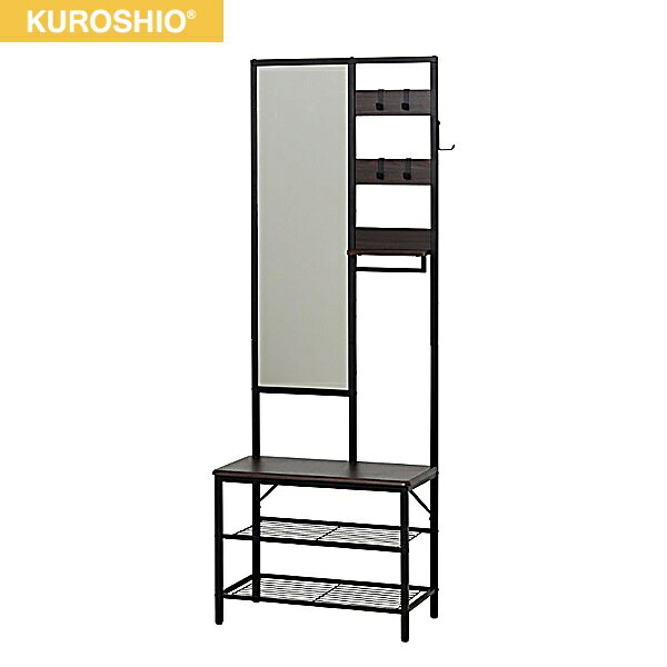 お届けはメーカー直送便となります。ご購入前に必ず、メーカー直送便Bの詳細をご確認下さい。クロシオ[KUROSHIO]多機能ハンガーラックミラー付き 62227 色・柄: ブラウン 仕様: 組立式 商品サイズ: W62×D33×H169.5c...