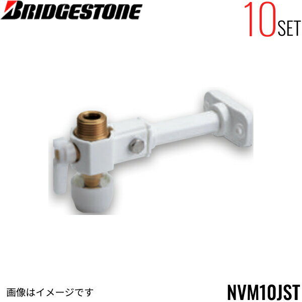 ブリヂストン [BRIDGESTONE] アダプター継手 NVM10JST 10個セット バルブ付オスアダプター テーパーねじ品 専用スタンド付BRIDGESTONE NVM10JST 10
