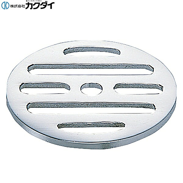 カクダイ [KAKUDAI] 0400-96 丸目皿アミ ●厚さ2.3ミリ ●サイズによって穴の形状が異なります。 材質: 黄銅KAKUDAI 0400 96