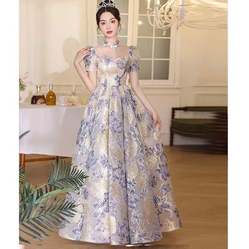 ・主な素材: ポリエステル・カテゴリ: ドレス・ネックライン: スクエアネック・袖丈: 半袖・カラー展開: ブルー・サイズ展開: S, M, L, XL, XXL, XXXL・対象年齢: 成人・対象性別: レディース・裾の形: Aライン