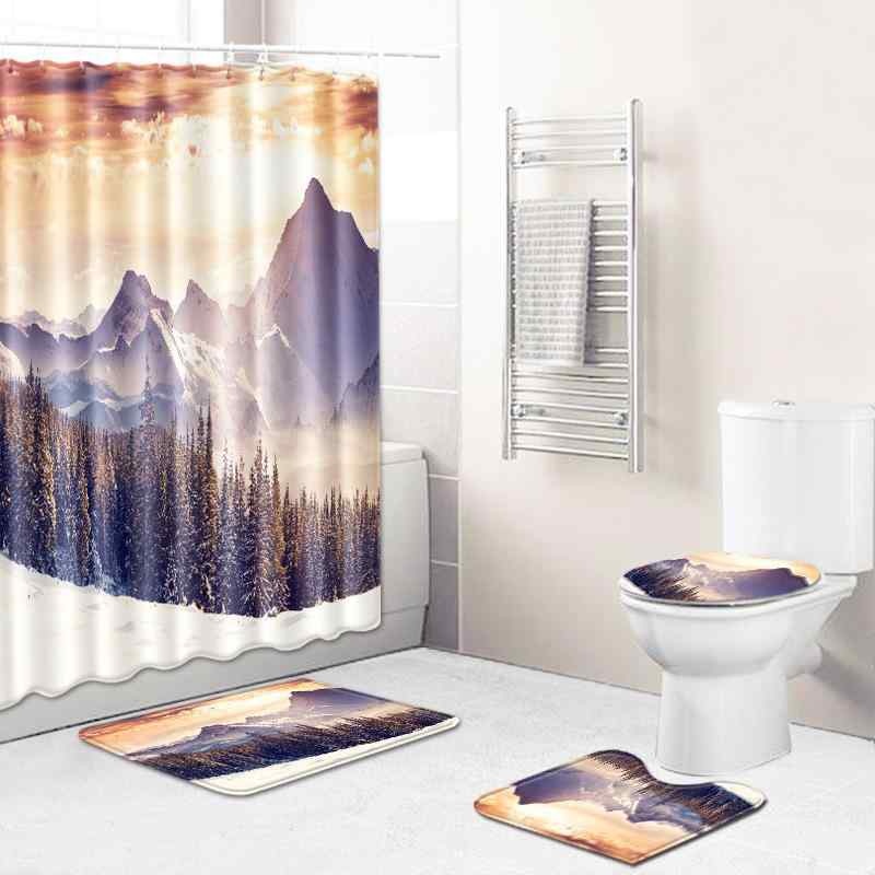 ・主な素材: ポリエステル・スタイル: ライトラグジュアリー・柄: 山の峰・バリエーション: 45×75cm 4点セット、45×75cm 3点セット、浴槽用カーテン・バスマット2点セット（バスマット45×75cm、浴槽用カーテン180×18...