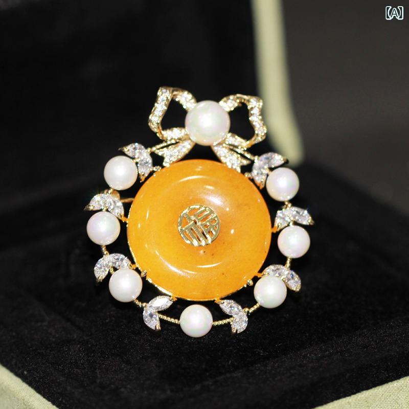 ・素材: 銅・スタイル: レディース・カラー: ゴールドイエロー・機能: 多機能・カテゴリ: ブローチ