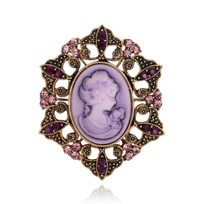 ・カテゴリ: ブローチ・スタイル: レトロ・スタイル分類: 文芸レトロ・対象: 男女兼用・主要素材: 亜鉛合金・加工: 電鍍・モチーフ: 花、美人頭・流行要素: 美人頭・流行要素分類: 形状、柄・カラー: 古金・用途: 記念、装飾、多機能、...