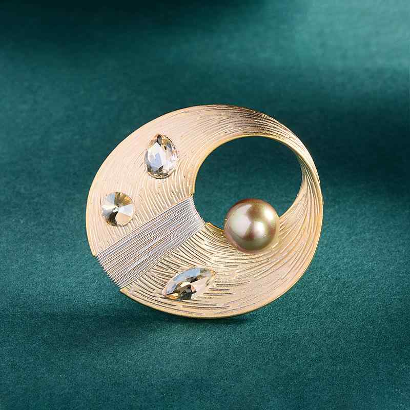 ・カテゴリ: ブローチ・対象: 男女兼用・テイスト: 文芸レトロ・デザイン: 幾何学・モチーフ: 楕円形・主な素材: 合金・加工: メッキ・カラー展開: マットゴールド、ガンブラック