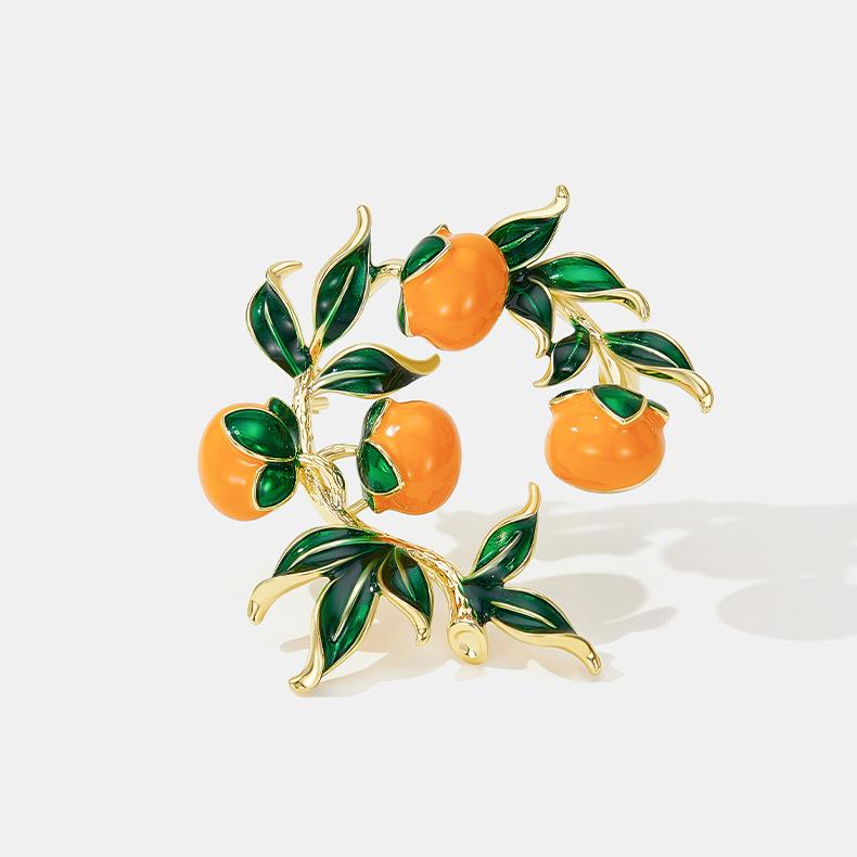 ・主な素材: 合金・カテゴリ: ブローチ・形状: フルーツ・加工方法: 滴油加工・カラー展開: 柿模様A、柿模様B・モチーフ: 柿・機能: 多機能・スタイル: 日韓風、清新フェミニン