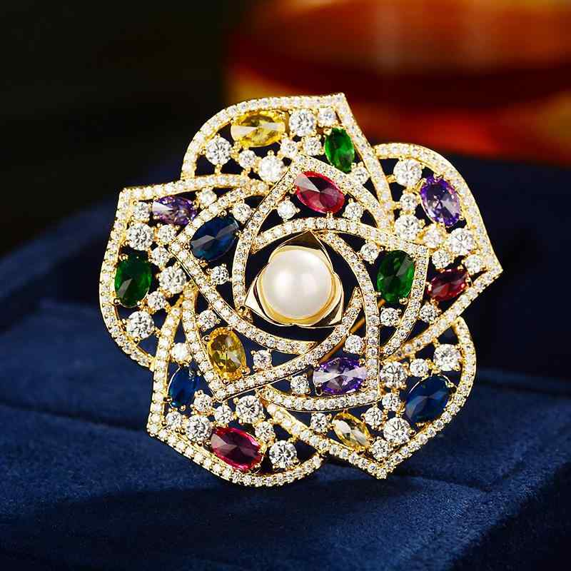 ・カテゴリ: ブローチ・スタイル: エレガント、ファッション通勤・対象: レディース・主な素材: 銅、キュービックジルコニア・加工: 電鍍・モチーフ: 花・カラー展開: ピンク、ブルー、マルチカラー・機能: 記念、装飾、多機能、ギフト、固定