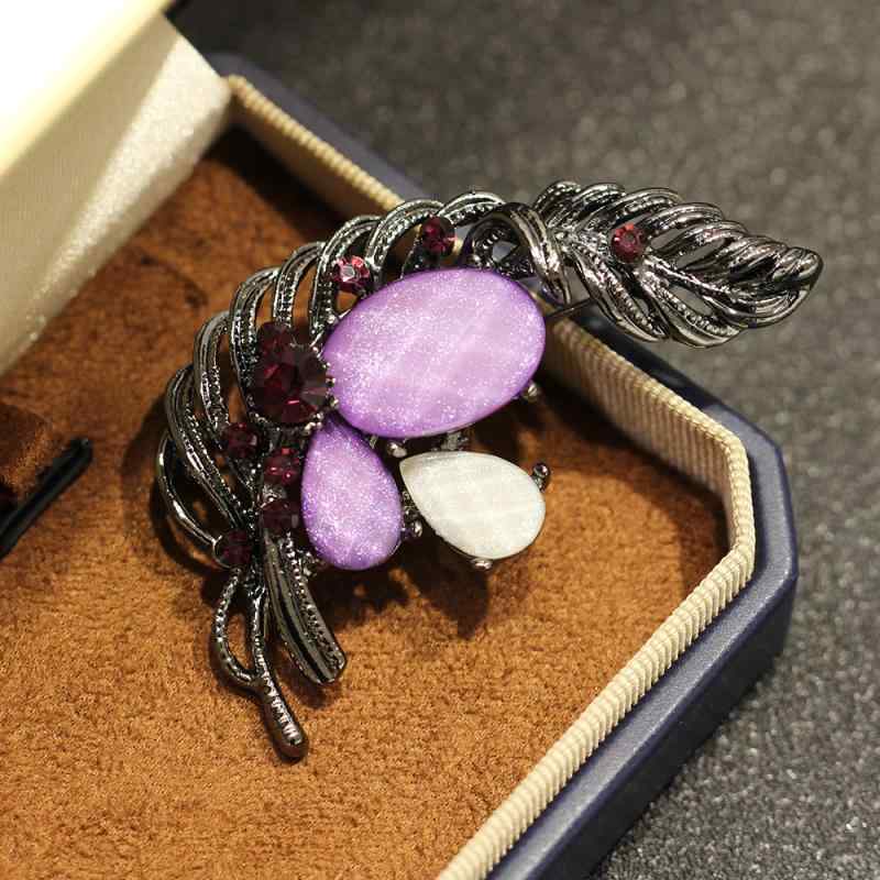 ・カテゴリ: ブローチ・スタイル: ファッションOL・素材: 銅・加工: メッキ加工・デザイン: 幾何学模様・カラー: ブラック、パープル・対象: 女性・用途: 記念、装飾、ギフト