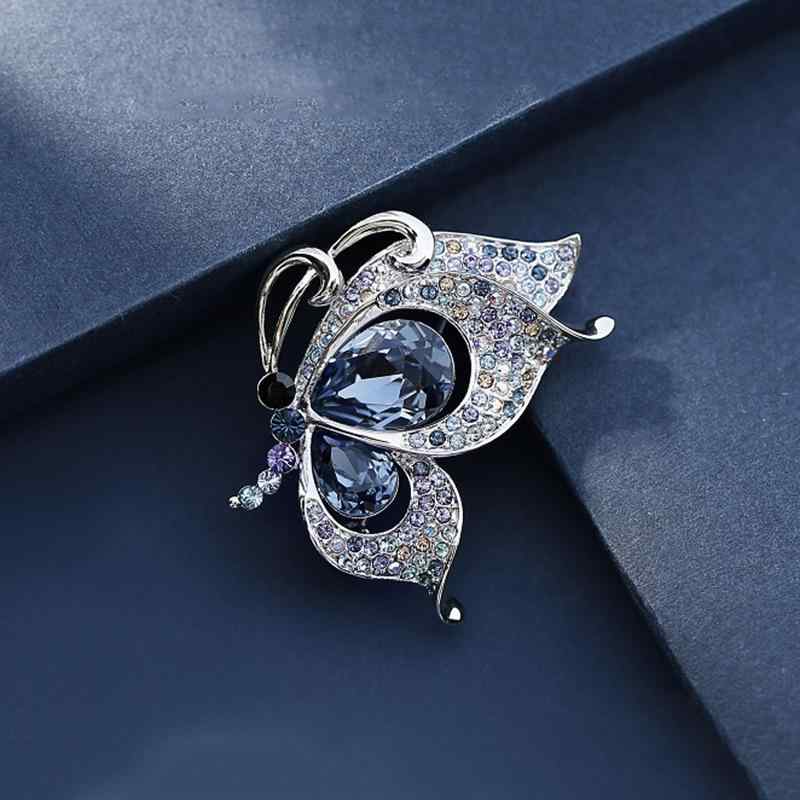 ・素材: 合金・モチーフ: 昆虫・加工: ラインストーン装飾・カラー: ブルーバタフライ、パープルバタフライ、ホワイトパールウィング、ブラックパールウィング・人気要素: バタフライ・スタイル: 欧米風・スタイル分類: ファッション通勤・対象...