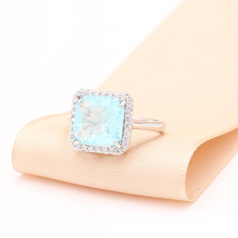 ・カテゴリ: リング・素材: 銅・デザイン: 幾何学模様・加工: 電鍍・カラー展開: シルバーベースブルー、シルバーベースグリーン・サイズ: フリーサイズ・スタイル: シンプル