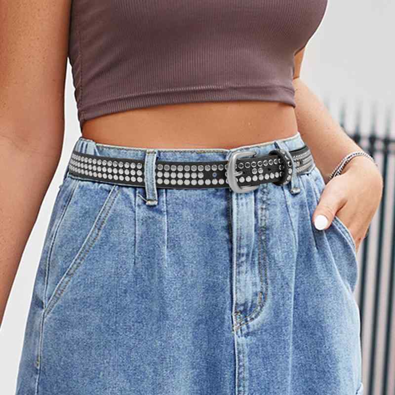 ・素材: PUレザー・バックル素材: 合金・留め具: ピンバックル・カラー: ブラック・幅: 約2〜4cm・スタイル: ベーシック・シーン: ファッション、通勤