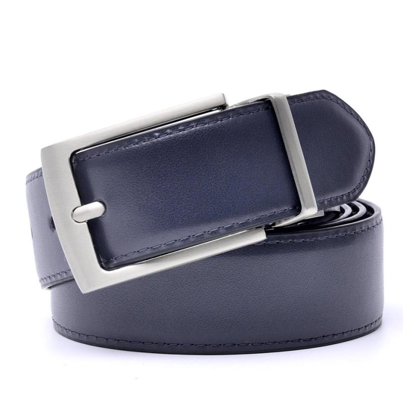 ・素材: 本革 (二層牛革)・バックル素材: 合金・留め具: ピンバックル・カラー展開: ダークブルー/ブラック, ダークブラウン/ブラック, イエローブラウン/ブラック・幅: 約2～4cm・長さ展開: 100cm, 110cm, 120c...