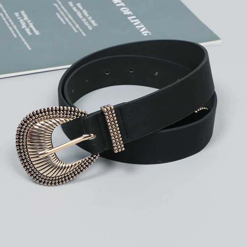 ・素材: フェイクレザー・バックル素材: 合金・留め具: ピンバックル・カラー: ブラック・幅: 普通 (2〜4cm)・スタイル: オールマイティ・スタイルカテゴリ: ファッション通勤・トレンド要素: エスニック、チャイナ風