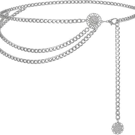 ・カテゴリ: ウエストチェーン・性別: 女性・対象年齢: 大人・素材: 金属・デザイン: プレーン・カラー展開: シルバー、ゴールド・スタイル: マルチユース・ウエストチェーンの仕様: シングルループ・長さ: 110cm・幅: 0.5cm・...