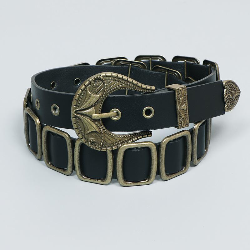 ・カテゴリ: ベルト・素材: フェイクレザー・ベルトバックル素材: 合金・留め具: ピンバックル・カラー展開: ブラック、コーヒー・幅: 約2-4cm・スタイル: きれいめカジュアル・流行要素: エスニック、国風