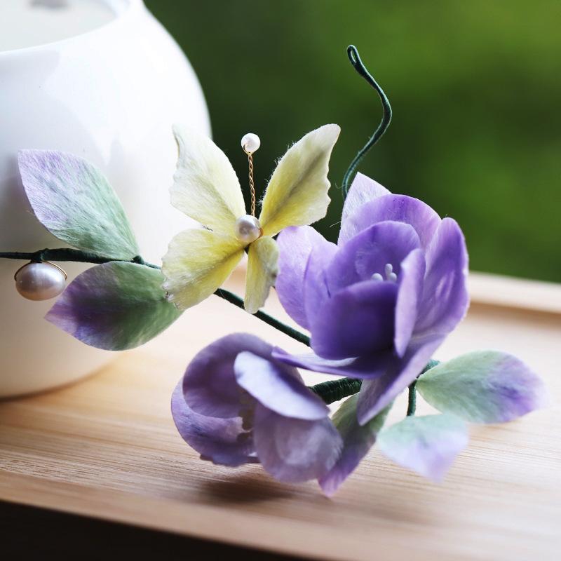 ・スタイル: エスニック・モチーフ: 花・カラー: 惜悟软簪・カテゴリ: ヘアアクセサリー