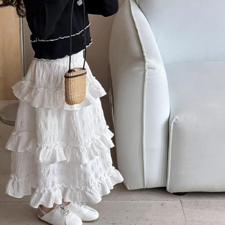 ・スタイル: 韓国風・カテゴリ: スカート・主素材: ポリエステル100%・対象年齢: 3〜8歳・対象性別: 女の子・柄: 無地・生地加工: 柔軟加工・スカートスタイル: プリンセスライン・デザイン要素: キュート・カラー: ホワイト・サイ...