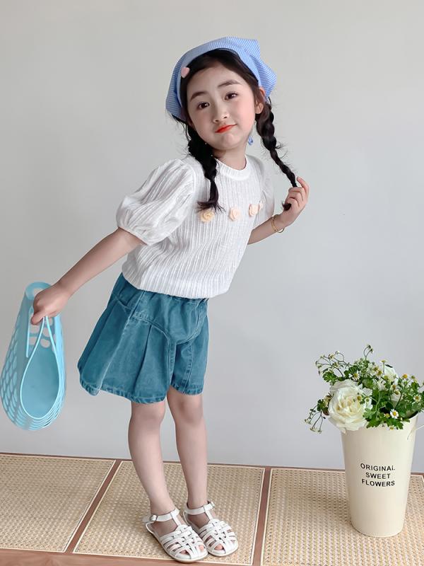 ・カテゴリ: キッズセット・セットタイプ: パンツセット・セット点数: 2点セット・性別: 女の子・対象年齢: 3～8歳・スタイル: 韓国風・季節: 夏・袖丈: 半袖・パンツ丈: ショートパンツ・生地名: ポリエステル・主な素材: ポリエス...