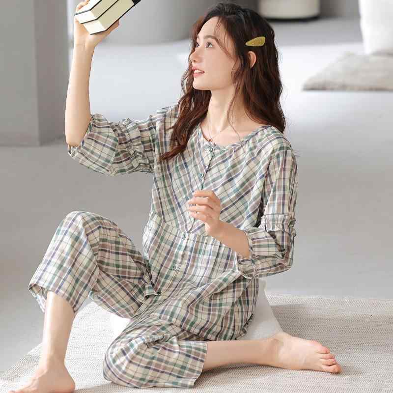 ・カテゴリ: セットアップ・主な素材: 綿70%〜80%未満・厚さ: 薄手・ネックライン: クルーネック・袖丈: 七分袖・パンツ丈: ロング・機能: カジュアル, 睡眠, 部屋着, 快適, ワンマイルウェア・シーン: アウトドア, 部屋着・...