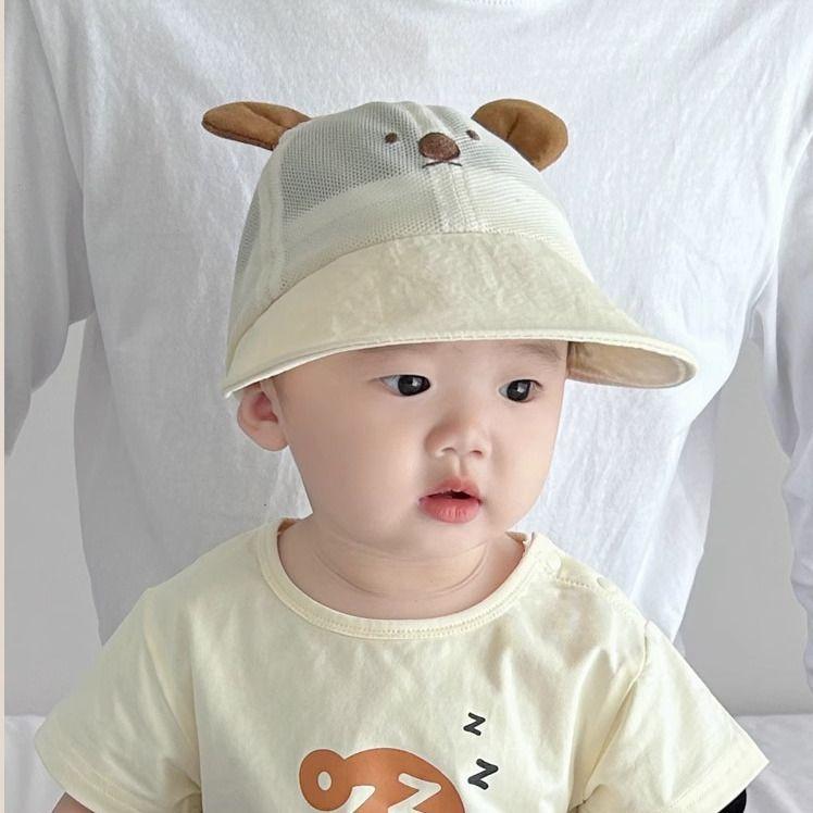 2個セット・カテゴリ: キャップ・カラー展開: ベージュ（メッシュくま）、カーキ（メッシュくま）、コーヒー（メッシュくま）・サイズ展開: 6-12ヶ月（42-46cm）、1-2歳（46-48cm）・帽子のつば: ワイドブリム・帽子の形: ラ...