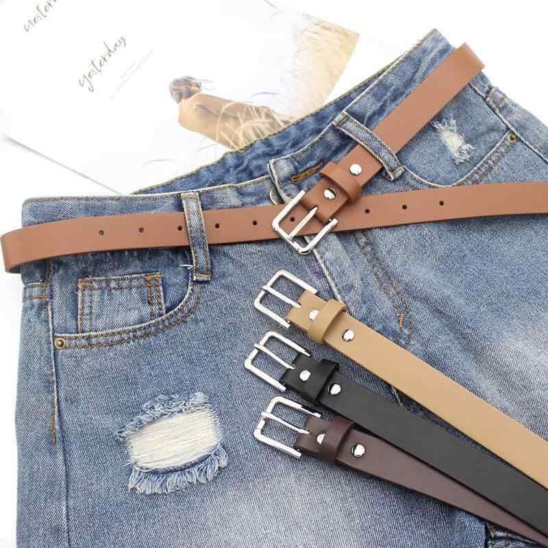 ・素材: 合皮・バックル素材: 合金・留め具: ピンバックル・カラー展開: ブラック、キャメル、コーヒー、カーキ・長さ: 105cm・幅: 2.3cm・スタイル: ビジネス、カジュアル、エレガント、シンプル、欧米風、ライトラグジュアリー・デ...