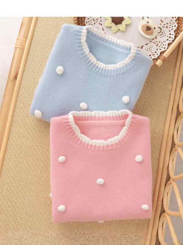 ・性別: ユニセックス・スタイル: スウィート・対象年齢: 中小児（3〜8歳、身長100〜140cm）・加工: 柔軟加工・デザイン: プルオーバー、配色・柄: ドット・厚さ: 通常・素材: 羊毛100%・裏地タイプ: ニット・カラー展開: ...