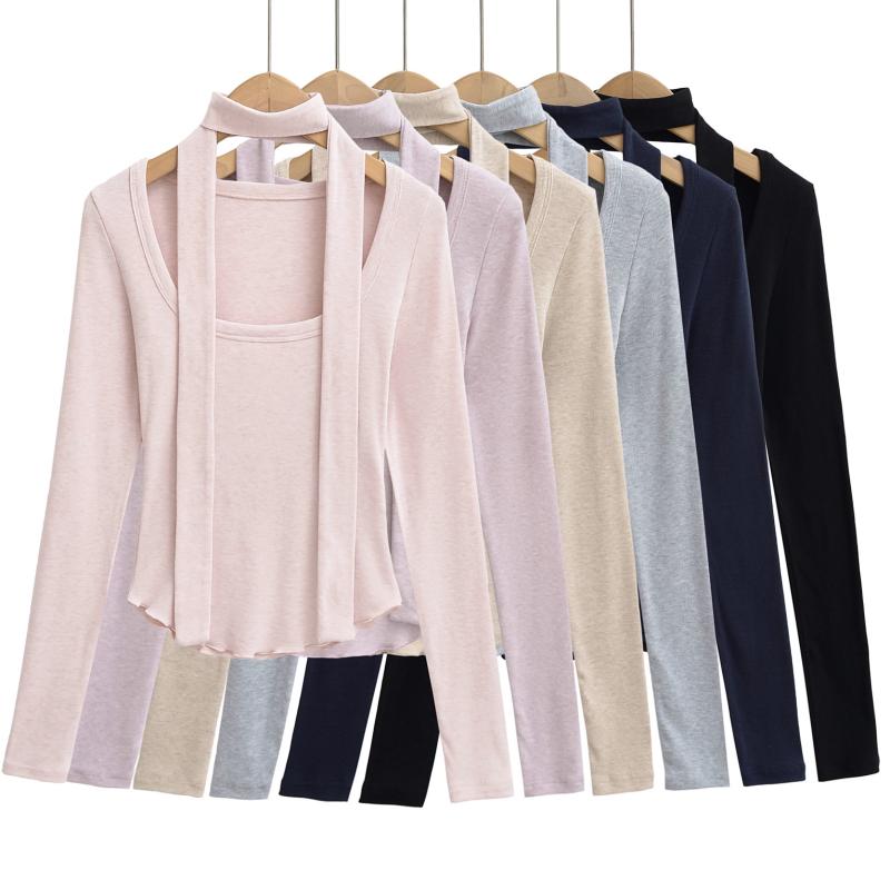 ・カテゴリ: Tシャツ・スタイル: プルオーバー・主な素材: ポリエステル 70～80%、スパンデックス 20～30%・柄: 無地・袖丈: 長袖・デザイン: 切り替え・シルエット: レギュラー・着丈: レギュラー丈・ネックライン: スクエア...