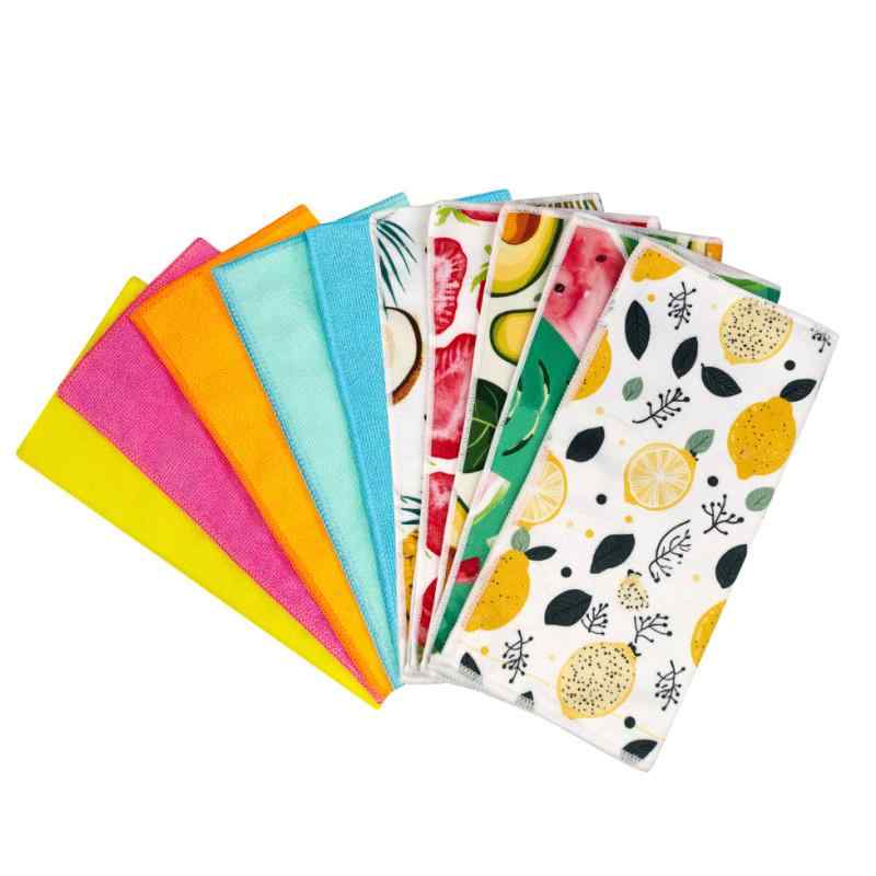 ・カテゴリ: 雑巾・素材: 超極細繊維・用途: 鍋、皿・柄: プリント・サイズ: 30cm×30cm、10枚組・機能: 多機能