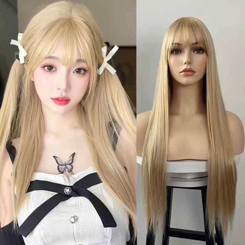 ・スタイル: エキゾチック・対象: 女性・加工技術: 機械式・染髪・パーマ: 可能・髪の素材: 高温繊維・対応肌色: 全肌色対応・対応顔型: 全顔型対応・前髪タイプ: シースルーバング・機能: スタイリング・ウィッグヘアスタイル: ストレー...