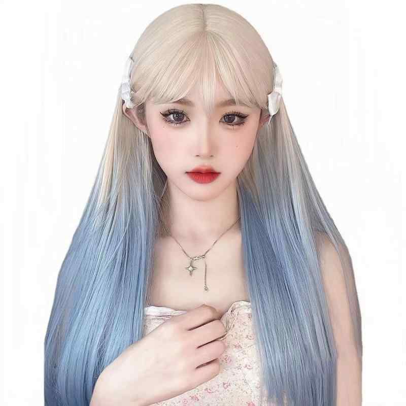 ・カテゴリ: フルウィッグ・スタイル: ナチュラル・製法: マシンメイド・素材: 高温耐熱ファイバー・用途: ファッション向け・ヘアスタイル: ストレートロング、前髪ストレート/斜め対応・特徴: 小顔効果、若見え・カラー展開: グレープフル...