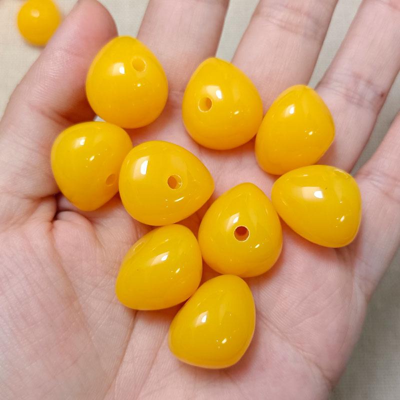 ・種類: 散珠・加工工程: 滴胶・カラー: 黄色（約180個/500g）・スタイル: ラグジュアリー・デザイン: 変形・柄: 単色・サイズ: 15mm
