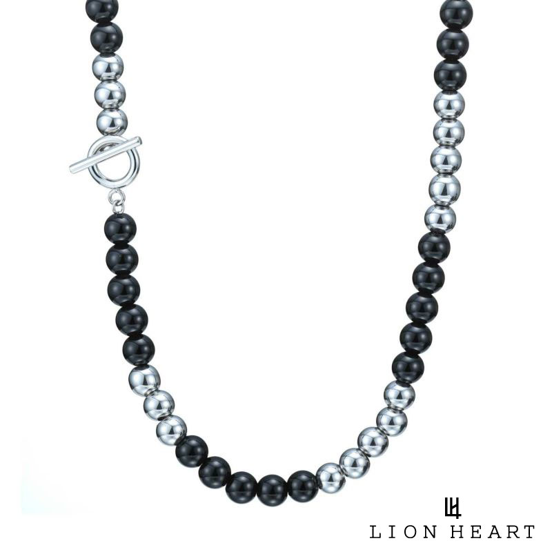 ライオンハート LH-1 インナーチェーン ビーズ ネックレス オニキス 8mm ステンレススティール304 シルバー ダークブラックライオンハート LH-1 インナーチェーン ビーズ ネックレス ヘマタイト 8mm ステンレススティール3...