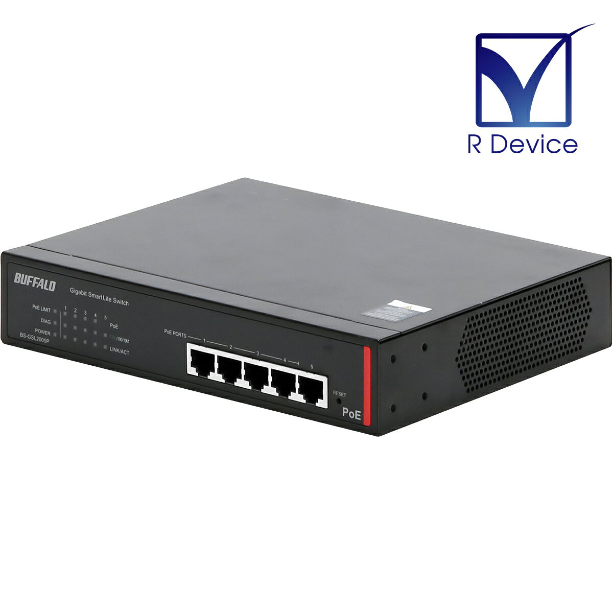 Buffalo - BS-GSL20Pシリーズ BS-GSL2005P レイヤー2 Giga PoE スマートLiteスイッチ 5ポート, Ver.1.12-0.04 以降, 初期化済 動作確認済 中古品 です。 設定 は、工場出荷時 に ...