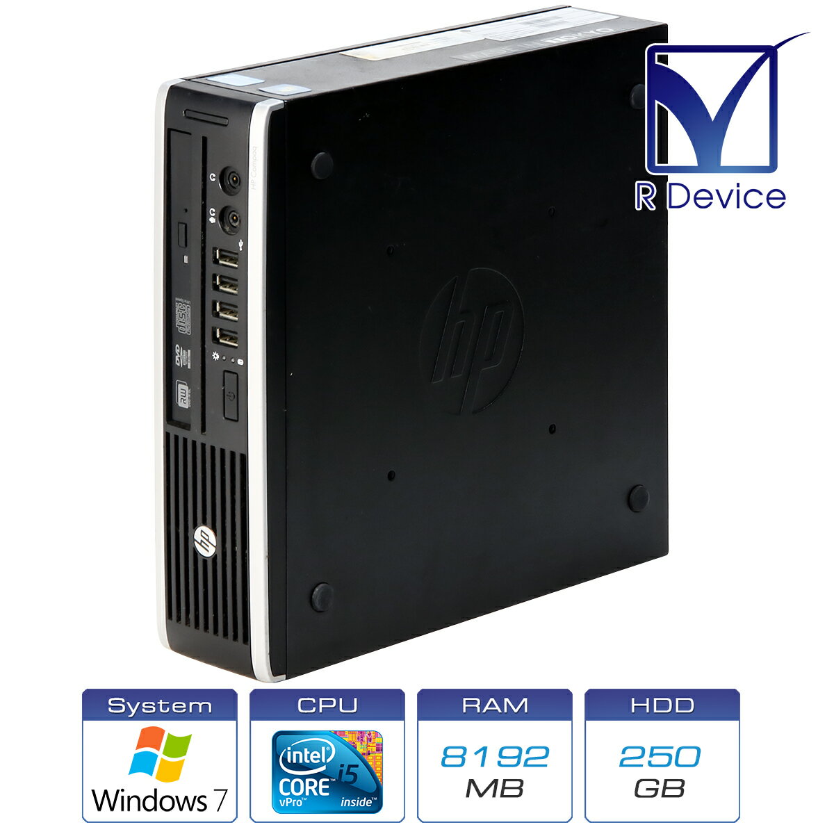 HP Compaq Elite 8300 Ultra-Slim Desktop Hewlett-Packard Company Compaq Elite 8300 Ultra-Slim QV997AV Intel Core i5-3470S...