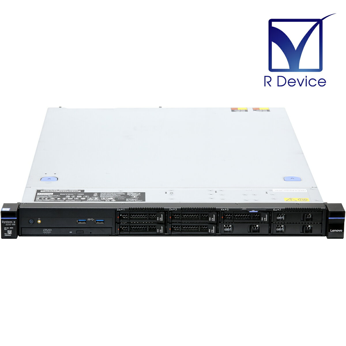 Lenovo Corporation - System x3250 M6 3633-AC1 Intel Xeon Processor E3-1220 v6, 8.0 GB, HDD 非搭載 ServeRAID M5210, 電源ユニット *...