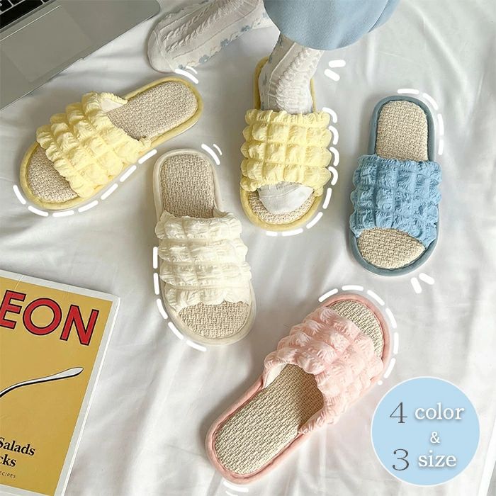 商品情報 内容 スリッパのみ 素材/材質 素材:綿麻、PVC底 ヒール/ソールの形の形：フラット 生産国：中国製（日本検査済み） サイズ/寸法 サイズ36-37 内寸24.5cm お勧め素足実寸23.0-23.5cm サイズ38-39 内寸...