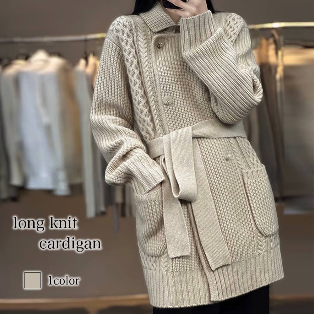 【商品名】ロングニットカーディガン【カラー】ベージュ【サイズ】M L 2XL 3XL【サイズ表記】・Mサイズ:着丈68 身幅100 袖丈57・Lサイズ:着丈70 身幅105 袖丈58・XLサイズ:着丈71 身幅110 袖丈59【素材】コット...