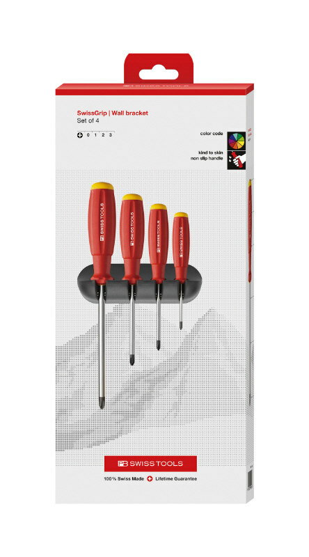 ■商品概要質量(g)：398【セット内容】・スイスグリッププラスドライバー(8190-0・1・2・3)・ホルダー■詳細説明スイスグリップはポリプロピレン・サントプレンの2種の新素材からなるハンドルです。ハンドル形状は人間工学的デザインに基づ...