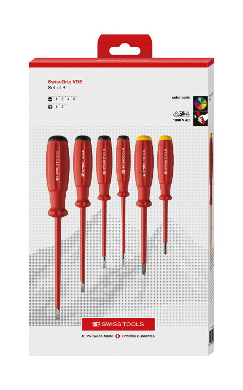 ■商品概要質量(g)：436スイスグリップ外箱付きハイクオリティーペーパーボックス仕様【セット内容】・絶縁マイナスドライバー(58100-1・3・4・5)・絶縁プラスドライバー(58190-1・2)■詳細説明IEC／EN 60900に準拠し...