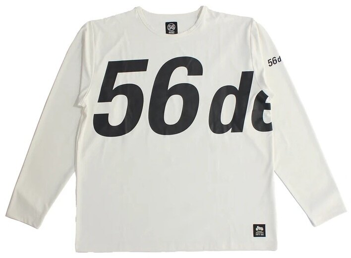 ■商品概要カラー：ホワイト素材：ポリエステル100％(HIGHCOOL-T?使用)遮熱＋冷感＋吸水速乾＋UVカット■詳細説明クラフト感のあるタイポグラフィーと、クールな存在感を放つ56designのトリミングロゴが融合した、洗練されたサマー...