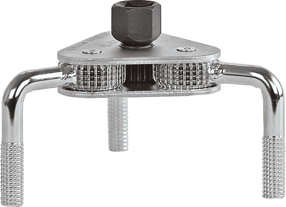 ■商品概要対応サイズ (mm)：65-120差込角 (SQ)：3/8・1/2重量 (kg)：0.6■詳細説明■特長・頑丈な3本爪タイプのオイルフィルターレンチです。・アダプターを装着した状態では1/2インチSQ (DR)のスピンナーハンドル...