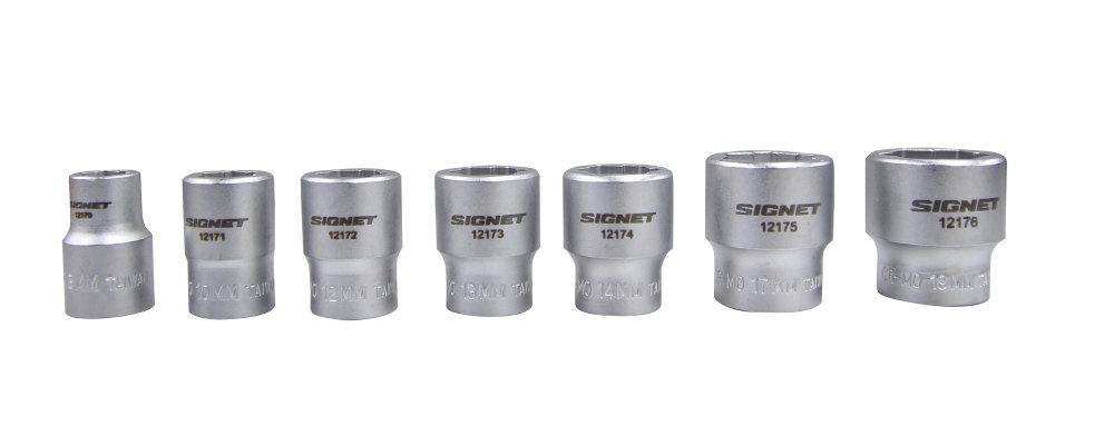 ■商品概要■3/8インチSQ全長 (mm)：28 (8-14mm)、30 (17-19mm)質量 (g)：29-81セット内容 (7PCS)：8・10・12・13・14・17・19mm■詳細説明■特長・固着したナット外しに。・ハンドツール用...