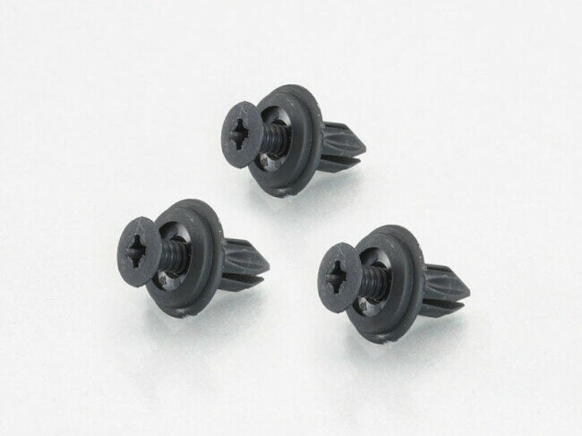 ■商品概要カワサキタイプ・Φ6○入数：3個○適合板厚：3.3-6.0mm○サイズ(A)14mm × (B)5.8mm／8.0mm × (C)3mm × (D)11.5mm ／ 12mm再使用可■詳細説明●パネル等を取り付けられる樹脂リベット...