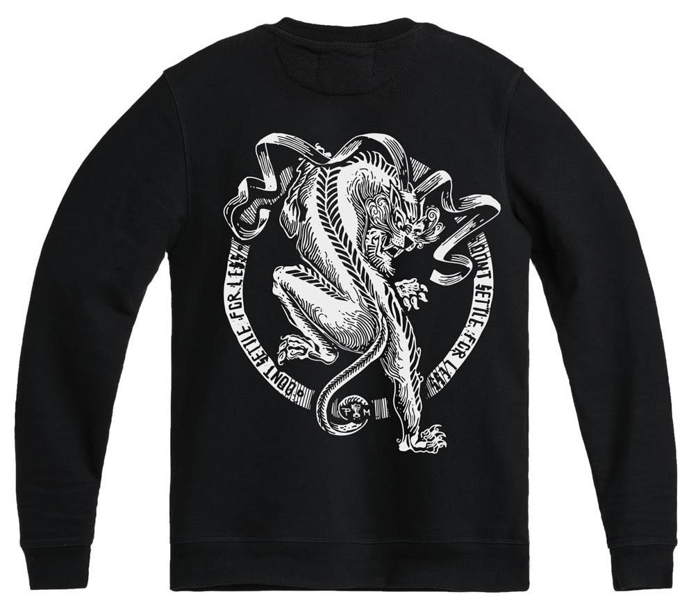 ■商品概要・レギュラーフィット・クルーネックスウェット・カラー：ブラック・ヨーロッパ製■詳細説明・100％ECOの10オンスコットン生地を使用・襟元、袖口、裾にリブを配置・フロントにブランドロゴ、バックにスケッチを配置モデル(胸囲：38イン...