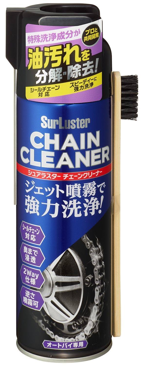 ■商品概要内容量：480ml■詳細説明シールチェーン対応のオートバイチェーン専用クリーナー新開発の特殊洗浄成分により、チェーンに付着した油脂などの汚れをしっかり除去。また、勢いの良いジェット噴霧が汚れをスピーディーに除去します。シールチェー...
