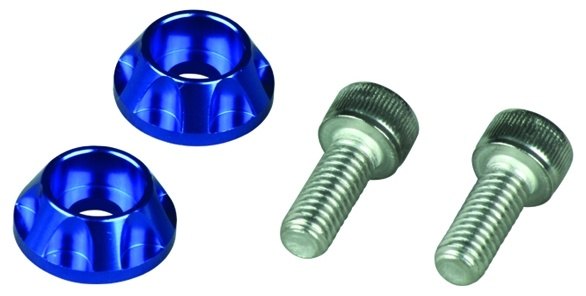 ■商品概要【素材／材質】アルミ削り出し【表面処理】アルマイト／メッキ仕上げ【入数】1ペア【生産国】日本■詳細説明NASAタイプキャップボルトホルダーを、ナンバープレートにボルトオン出来るようにステンレスキャップボルト(M6×15mm)をセッ...