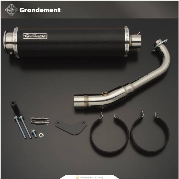 ■商品概要GRONDEMENT品番：EXGSB4-TICA-BK-M125素材：チタン【カーボン調】音量バッフル装着：92db・バッフル非装着：98dbサイレンサー：Φ110エキパイ：Φ50ステンレス■詳細説明中低速トルクの低下を抑え、全回...