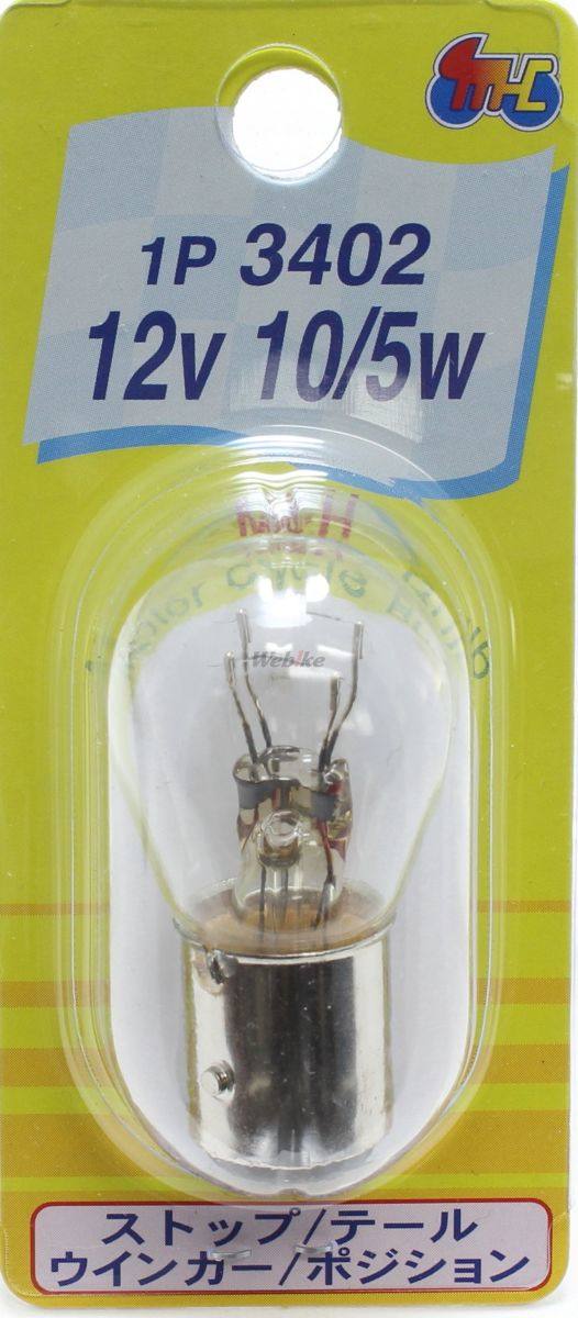 ■商品概要入数：1カラー：クリア形状：口金型 ダブルガラス・口金形状：S25 BAY15D定格：12v 10/5w用途：ウインカー ポジション球。ストップ テール球REはナンバー照明には対応しません電球番号：3402■注意点※画像はイメージ...
