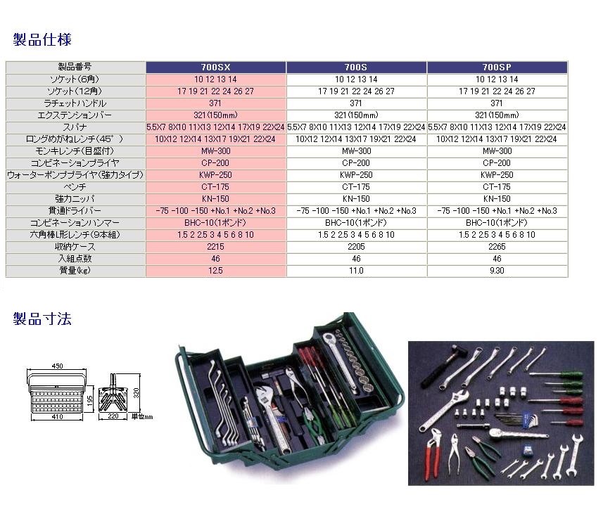 ■商品概要ツールセット・ツールケース■詳細説明メンテナンス用ツールセット。ケースはV形3段式メタルケース。使う人の立場に立った最適なツールを取り揃えたプロ用ツールセットです。■備考ケースだけの販売もいたしております。※写真は実際の製品と異な...