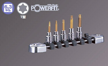 ■商品概要■パワーフィット【差込角】6.3sq.【口径形状】T型トルクス【重量】200g【セット内容】[トルクスビット]／／／／[ソケットホルダー]