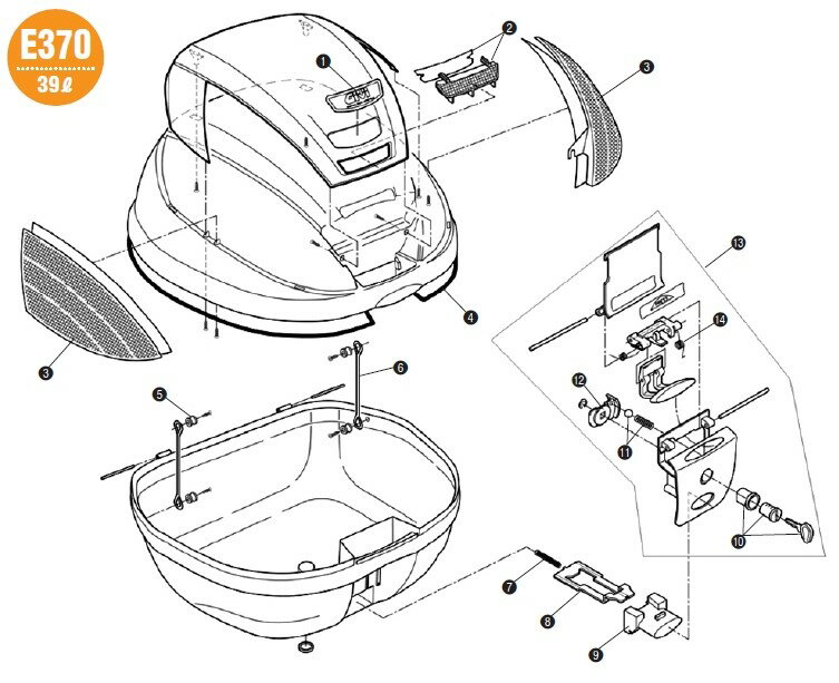 ■商品概要【対応ケース】：【対象画像番号：2】中央TECH■適合車種E370&ensp;E370&ensp;&ensp;備考: GIVI
